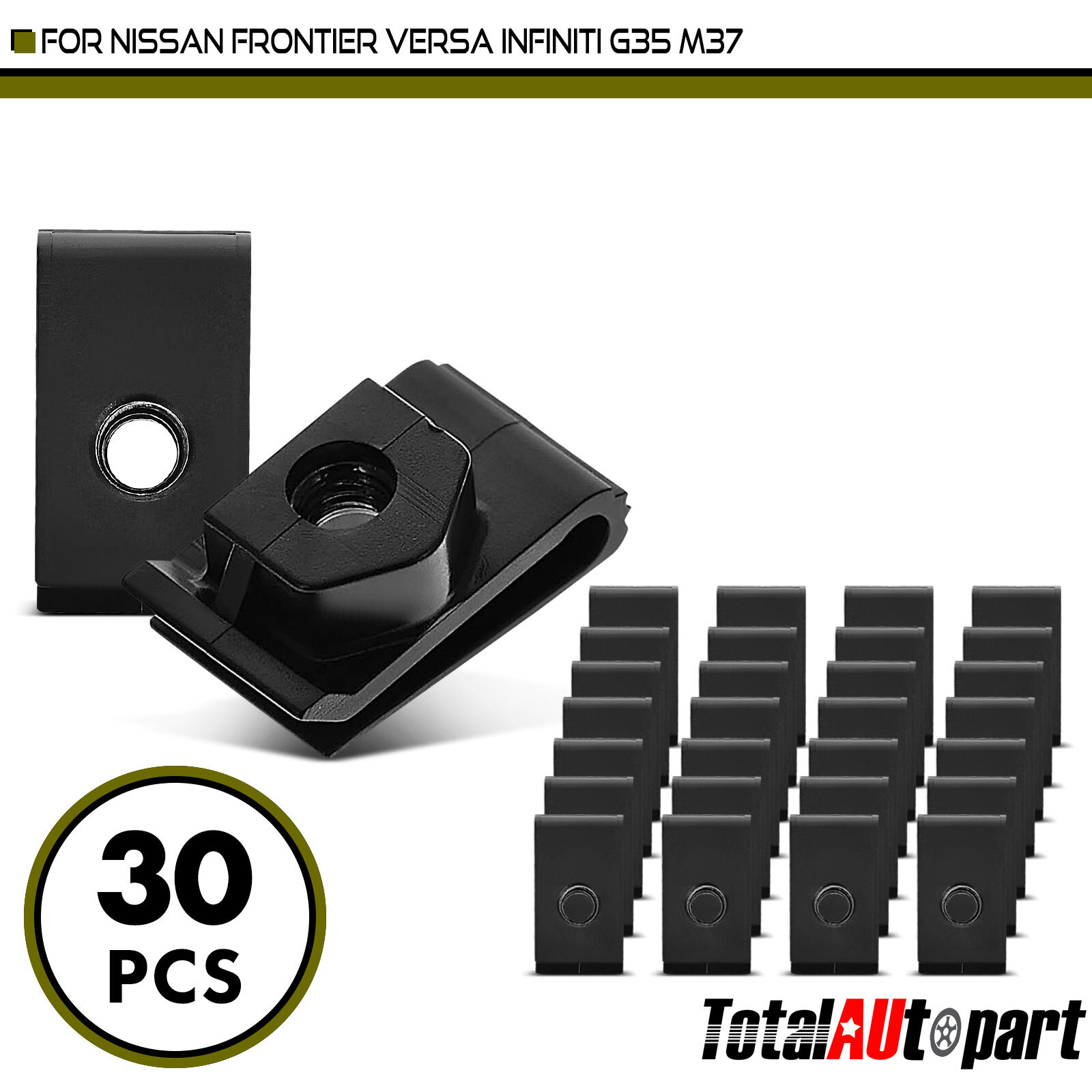 30x M6-1.0 License Plate Bracket U-Nut Retainer Clips for Nissan ...