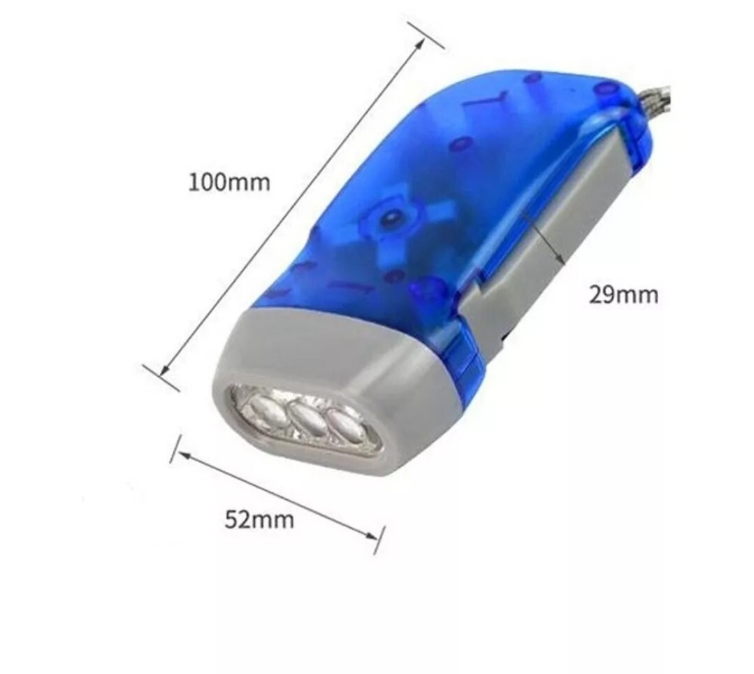 ️Wind Up Flashlight Hand Press Crank Power LED Torch For Fishing ...