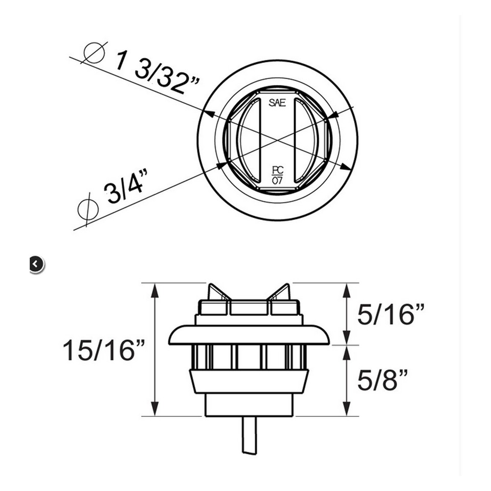 Optronics Uni-Lite Sealed L.E.D. Marker/Clearance Light - Red (MCL11RKB ...