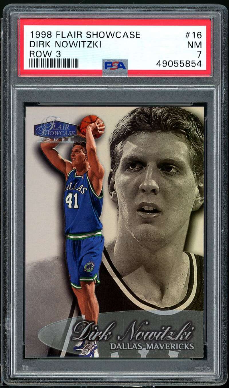 Dirk Nowitzki Rookie Card 1998-99 Flair Showcase Row 3 #16 PSA 7 | eBay