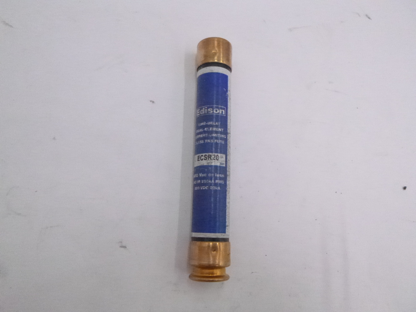 Edison ECSR20 20amp 600V Class RK5 Time Delay Fuse Y46 AC IR 200kA RMS ...