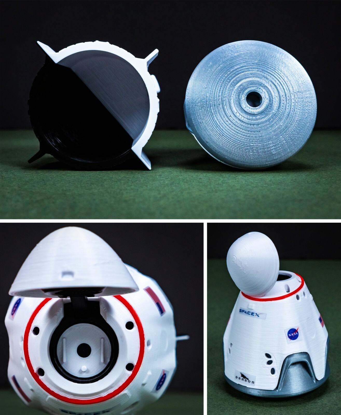 DRAGON 2 Endeavour Plastic Model SpaceX NASA Capsule Spacecraft 3D ...