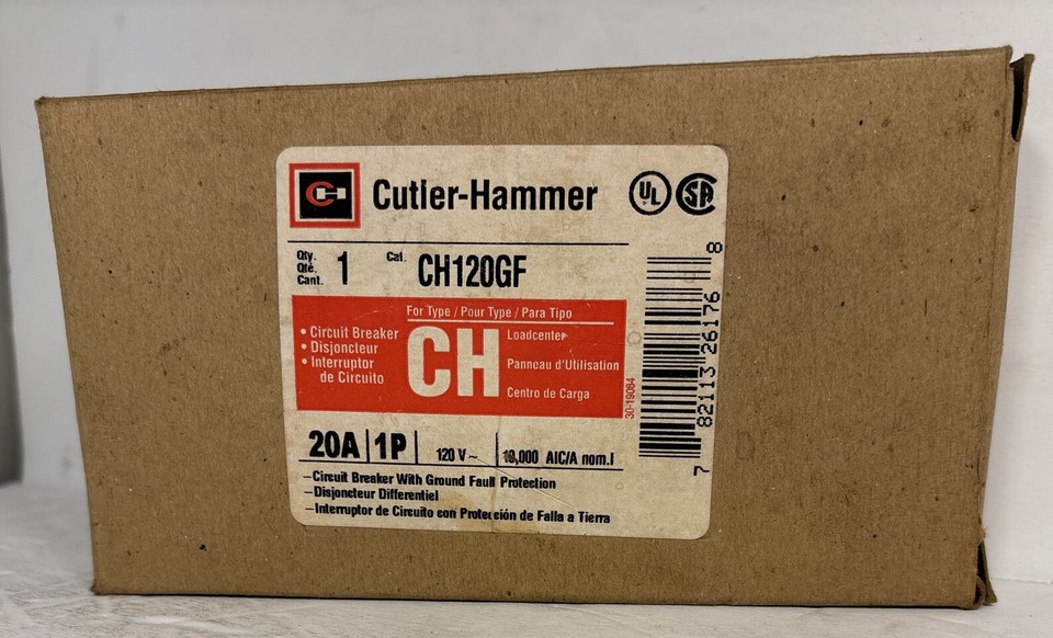 Cutler Hammer CH120GF For Type CH Circuit Breaker, Plug On Mounting ...