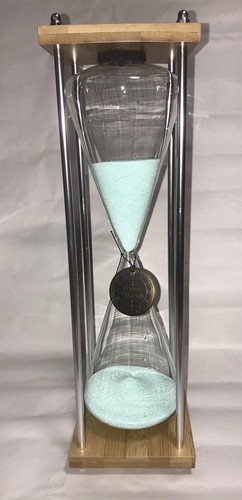 17 In. Natural Bamboo Triangle Turquoise 60 Minute Sand Timer | eBay