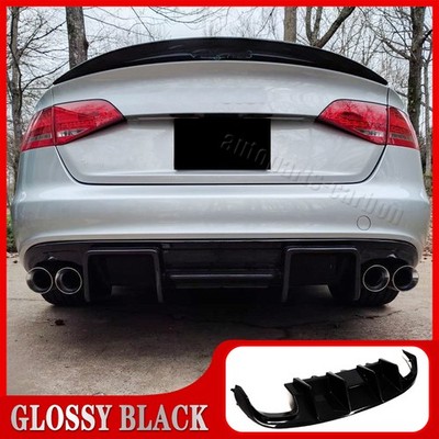 Gloss Black Rear Bumper Diffuser Lip Spoiler For Audi S4 A4 S Line B8 ...