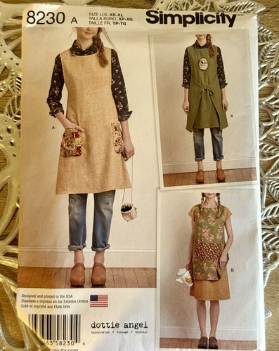 Sew pattern Simplicity 8230 Women’s Apron Dress And Reversible Tabard ...