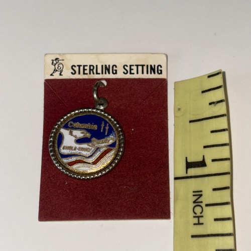 Space Shuttle Columbia STS-2 Vtg Sterling Silver Enamel Bracelet Charm ...