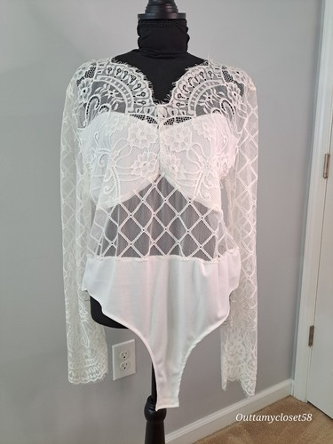 Sexy Mesh Bodysuit Top. Size 3X. Long Sleeves, Snap Crotch. Sissy Fem ...