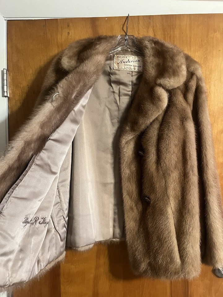 Autumn Haze Real Mink Women's Luxury Fur Jacket With Hat And Scarf | eBay