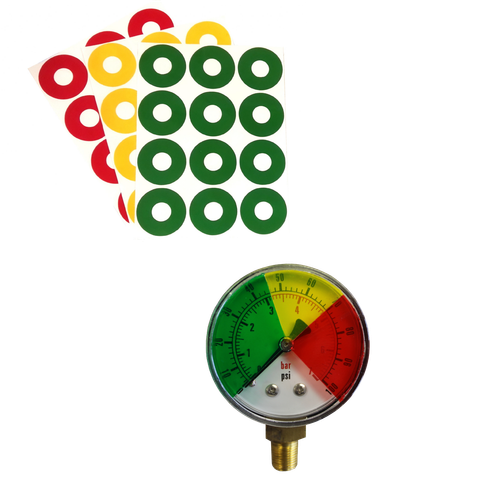 Gauge Marking Self-adhesive - 64mm Circles - 36 Pack - Red Yellow Green ...