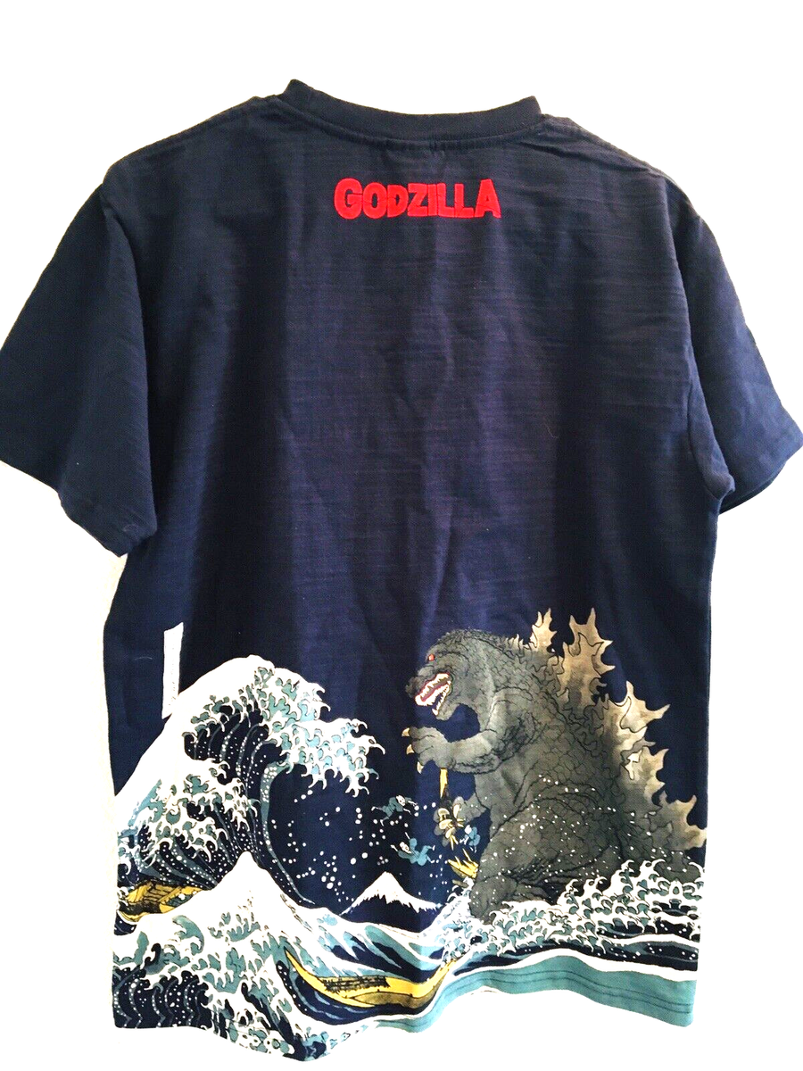 Godzilla T Shirt XL Blue Double Sided NWT Japanese Amazing Godzilla T Shirt XL Blue Double Sided NWT Japanese Amazing