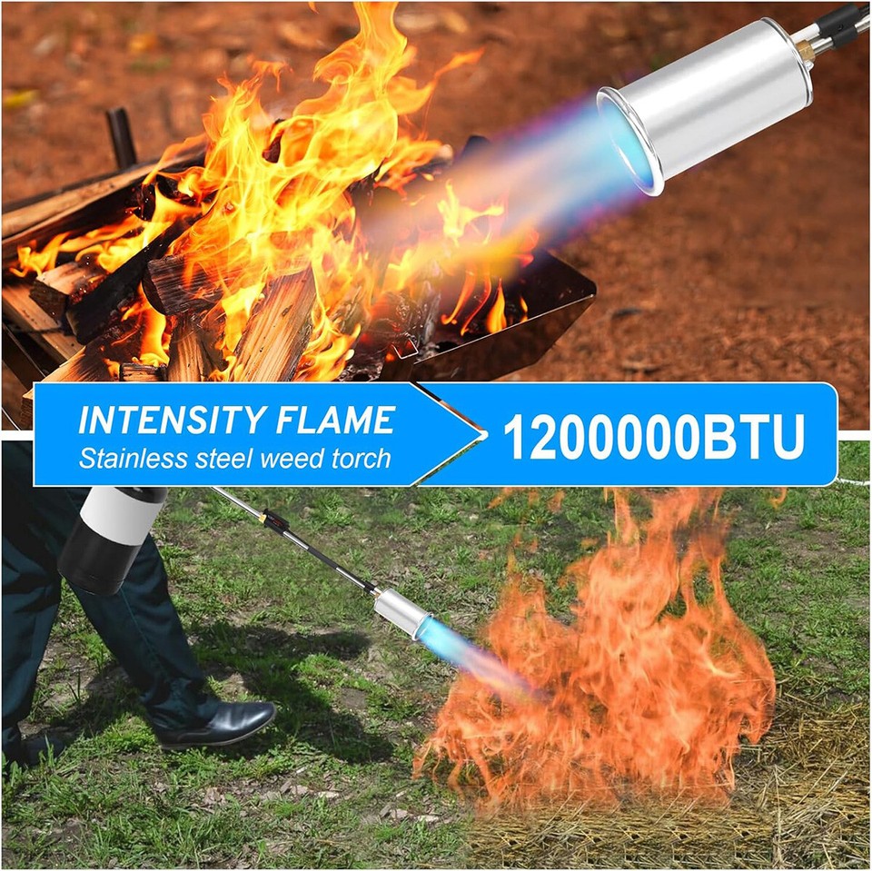 Portable Propane Torch Weed Burner Ice Snow Melter Outdoor Flame ...