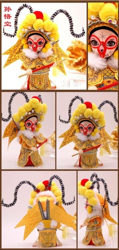 Chinese Beijing Peking Opera Characters Silk Dolls Folk Features ...