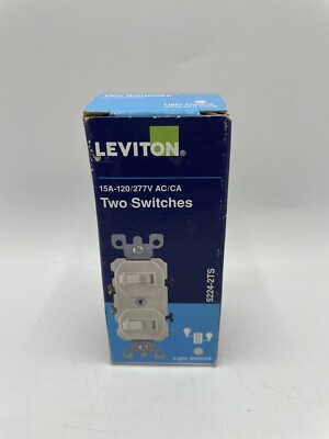 New Leviton Combination Two Switches 15A 120/277V AC/CA (Ivory) No ...