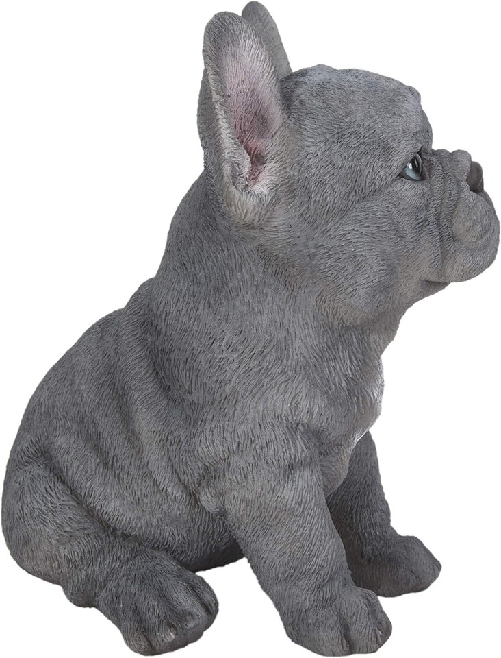 Realistic Sitting Blue French Bulldog Puppy Dog Garden Statue Frenchie ...