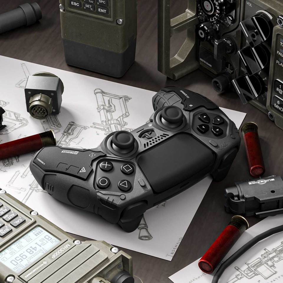 GeekShare PS5 Controller Skin Protective Case + Thumb Grips + Sticker ...