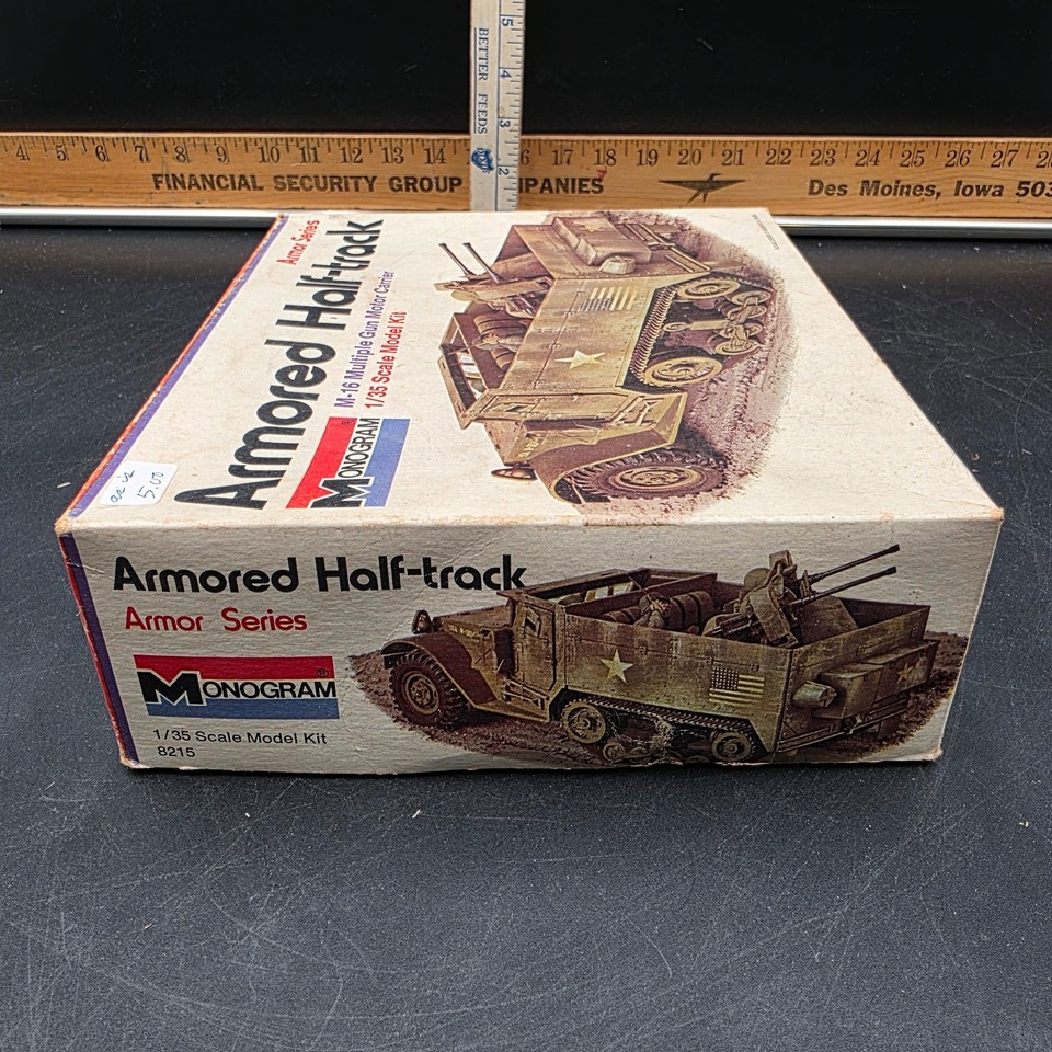Vintage Monogram 1/35 Scale Armored Half-track Model Kit: Armor Series ...