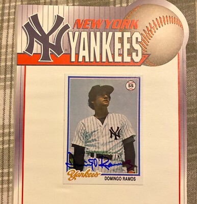 Signed ACEO 1978 custom Yankees art card - Domingo Ramos - autograph ...