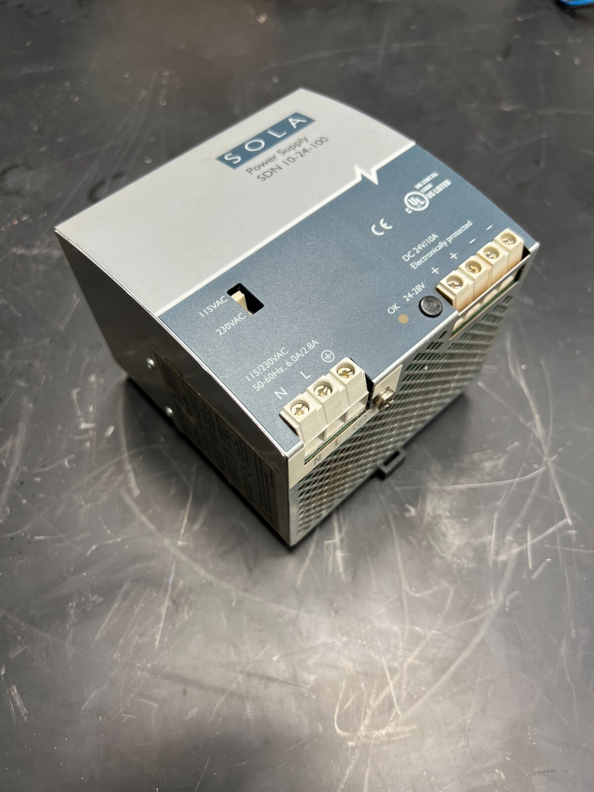 Sola 24VDC Power Supply SDN 10-24-100, 115/230VAC 6.0/2.8 Input, 24VDC ...