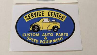 Service Center Speed Shop decal sticker - Vintage Willys gasser hot rod ...