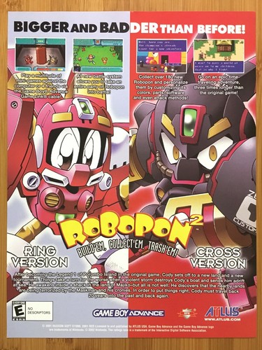 2002 Robopon 2 Cross/Ring Versions GBA Print Ad/Poster Authentic ...