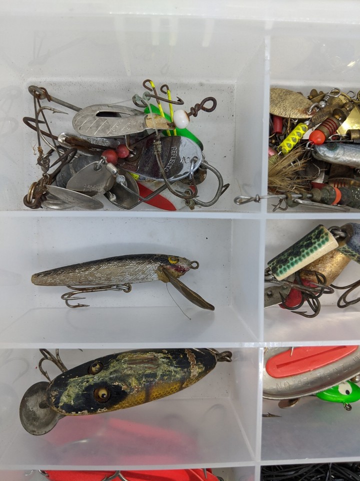 HUGE LOT Vintage Lures Crank Baits Flatfish Spoons Spinners Frog ...