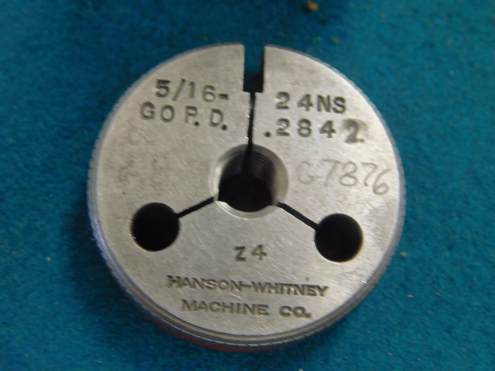 Hanson Whitney Go Thread Ring Gage 5/16"-24 NS PD .2842" | eBay