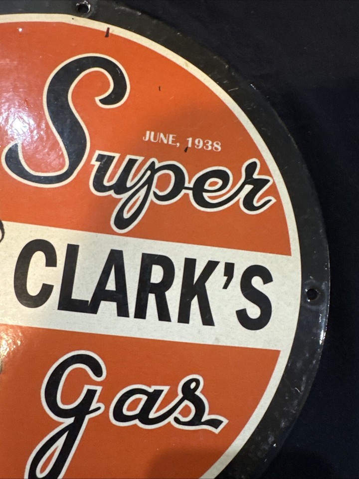 VINTAGE SUPER CLARK GAS WONDER WOMEN PINUP GIRL PORCELAIN GAS OIL PUMP ...