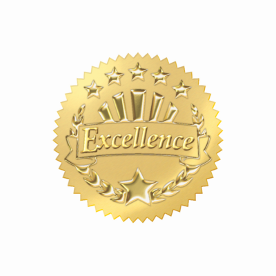 Gold Excellence Sticker Large Principal Award Labels 5cm Award