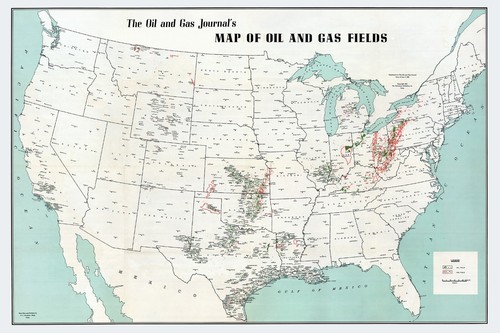 1941 Map of Oil and Gas Fields of the United States | eBay