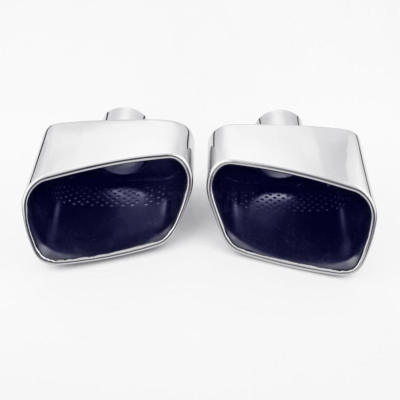 Resonated Exhaust Tips 2.25" Inlet Trapezoid Out Pair Polished ...