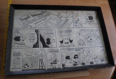 1961 Frank O'neal ORIGINAL Short Ribs COMIC Sunday strip ART tax ...