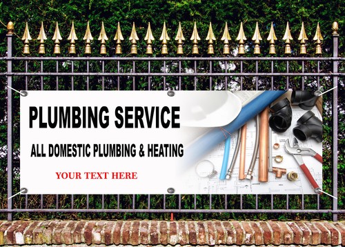 OUTDOOR PVC PLUMBING AND HEATING BANNERS SHOP SIGN ADVERT FREE ART WORK ...