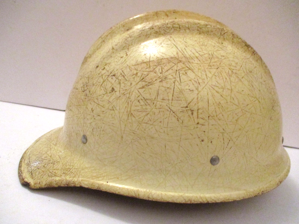 NICE VINTAGE WHITE BULLARD 502 FIBERGLASS HARDHAT WITH SUSPENSION ...