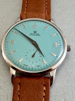 VINT Rolex Marconi turquoise dial swiss wind up ca 56 NO RESERVE PRICE ...