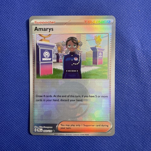 Pokemon TCG Amarys 093/131 Prismatic Evolutions Poke Ball Reverse Holo ...