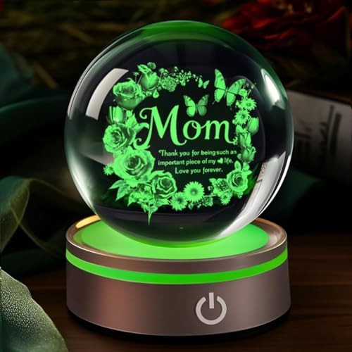 Mom 3D Crystal Ball Gifts for Mum Birthday Gift from Son, Daughter ...