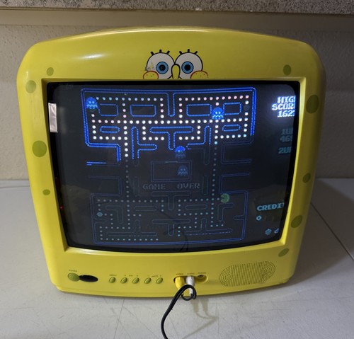SpongeBob SquarePants Yellow CRT TV Emerson Retro Gaming 2005 SB13 '13 ...
