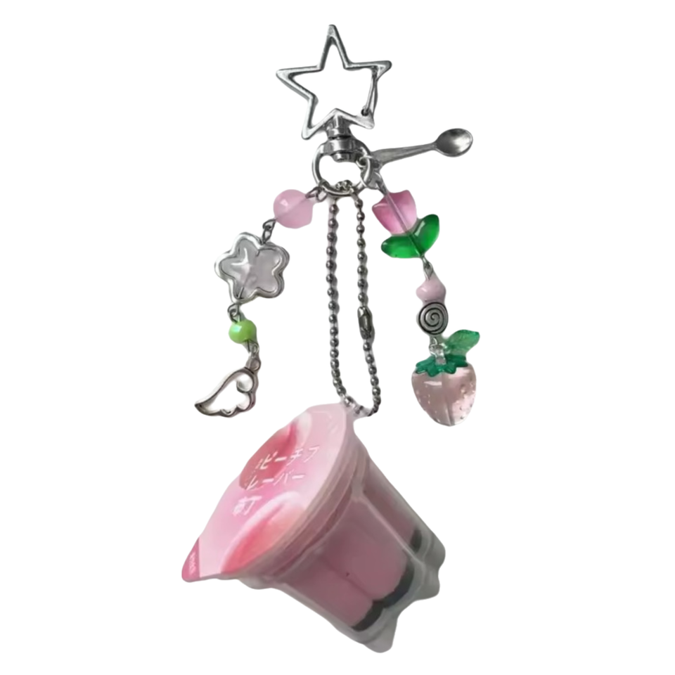 Retro Aesthetic Japanese Pudding Keychain Boho Keychain Women Girls ...