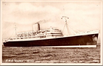 RPPC RMS Andes Royal Mail Lines UK Steamship Postcard D59 | eBay