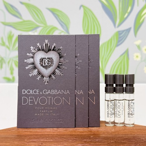 3x Dolce & Gabbana Devotion Pour Homme PARFUM Sample Spray .05oz 1.5ml ...