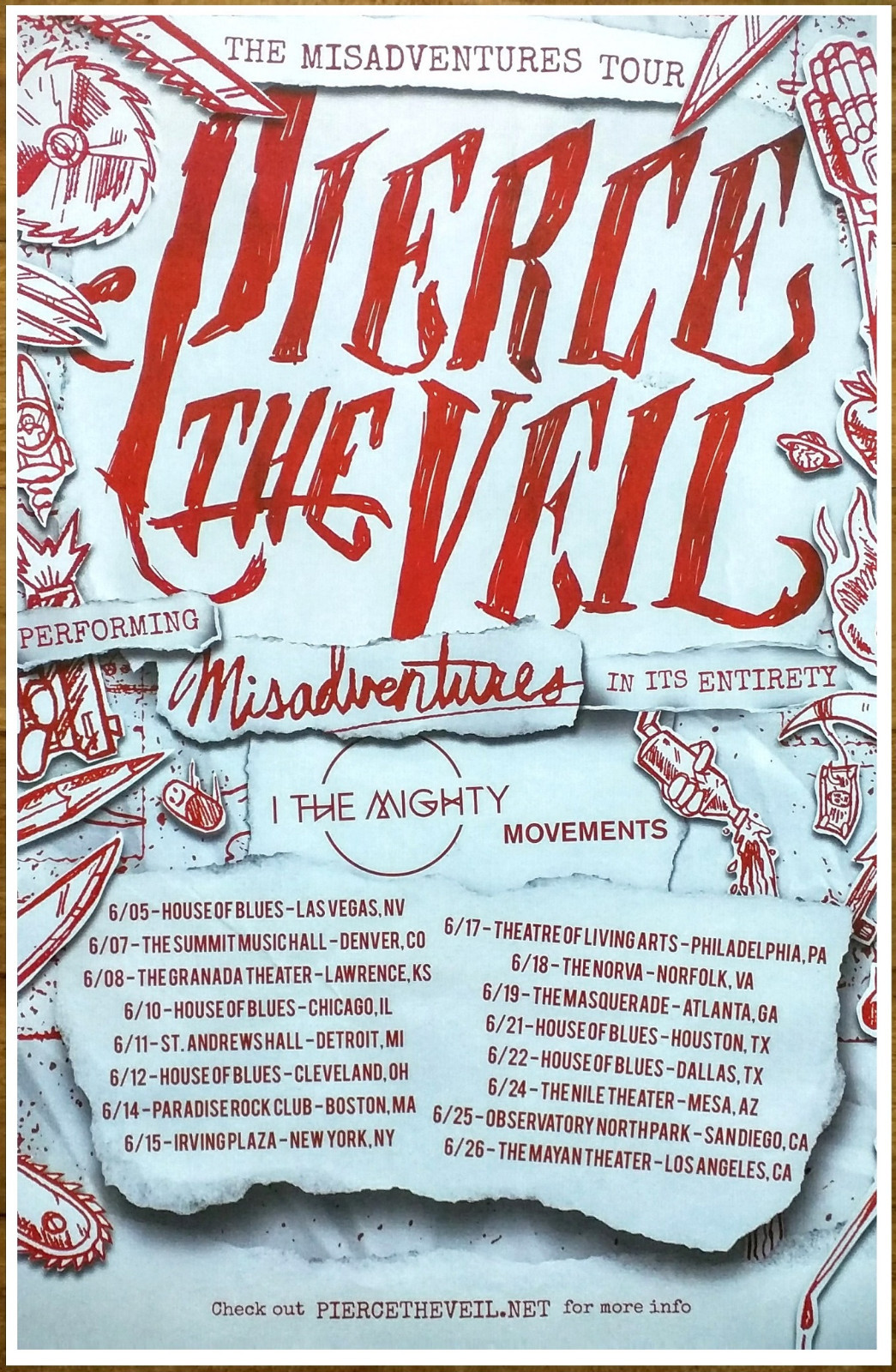 PIERCE THE VEIL Misadventures 2016 Ltd Ed RARE Tour Poster! Post ...