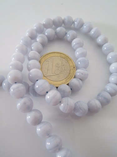 1 filo lungo 42 cm in pietra dura calcedonio cabochon di 12 mm 35 ...