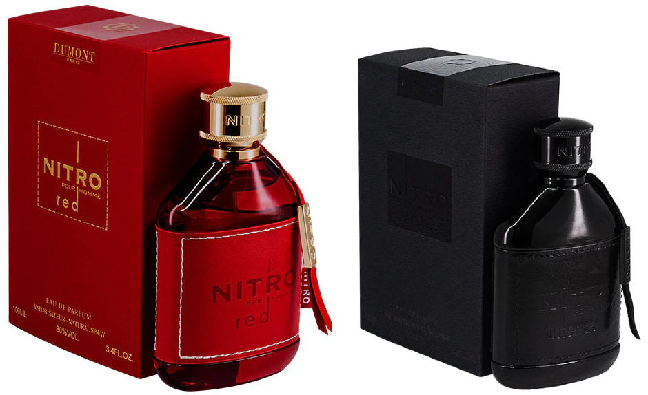 Dumont Nitro Intense and Nitro Red for Men Edp ,3.4 oz 2 Pcs Combo Pack