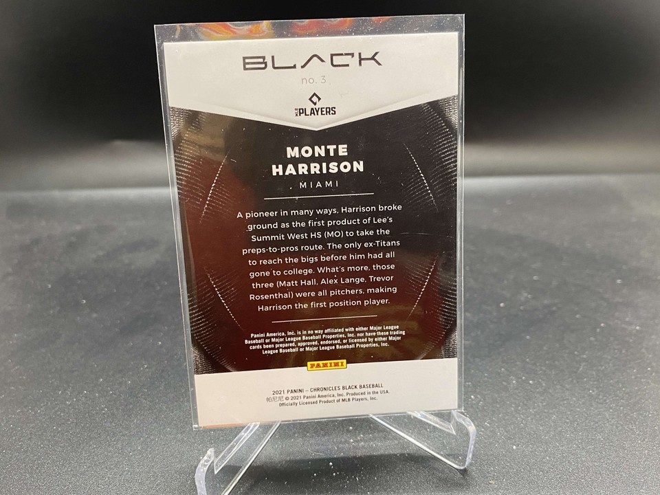 Monte Harrison 2021 Chronicles Black #3 Marlins RC Rookie | eBay