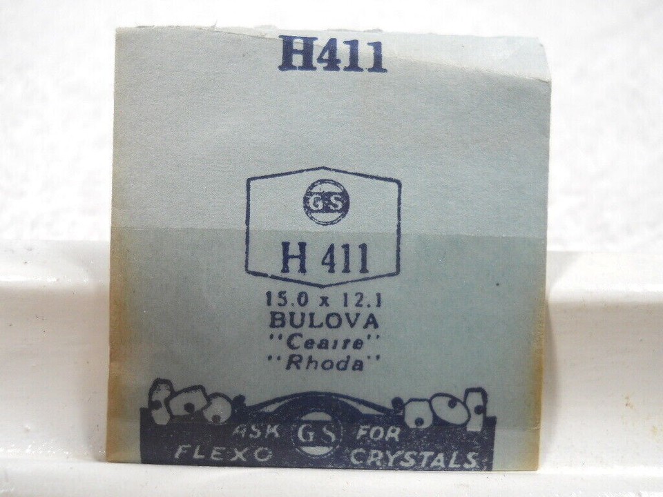 GS H411 PH411 Watch Crystal Fit Bulova Am Beauty Ceaire Rhoda - 15.0 x ...