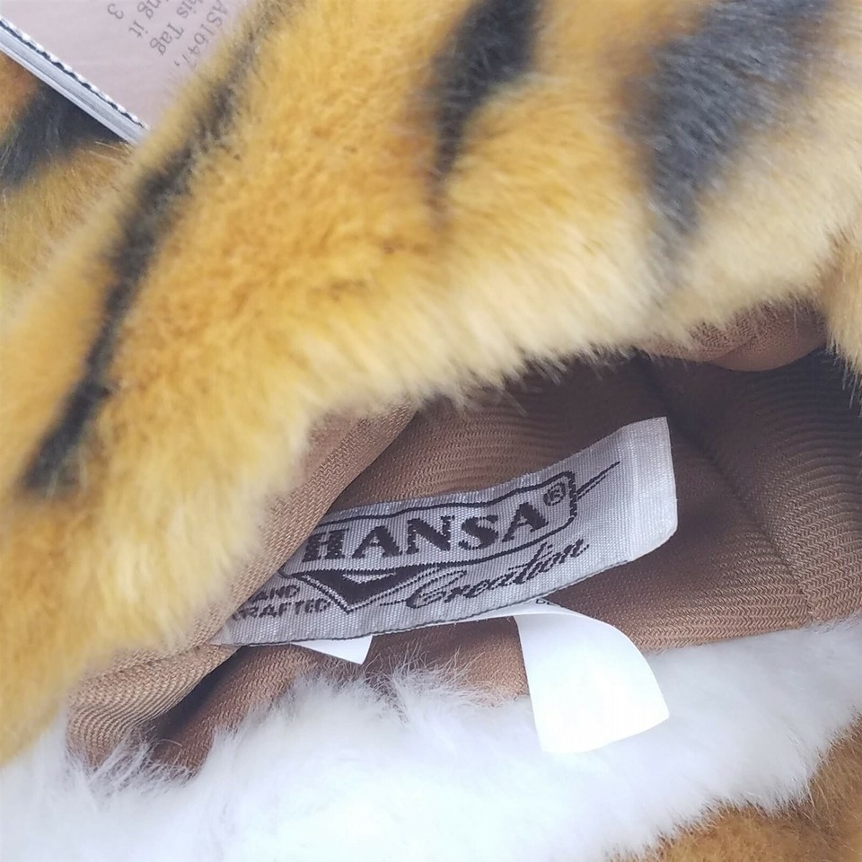 Tiger Hand Puppet Full Body Doll Hansa Real Looking Plush Animal ...