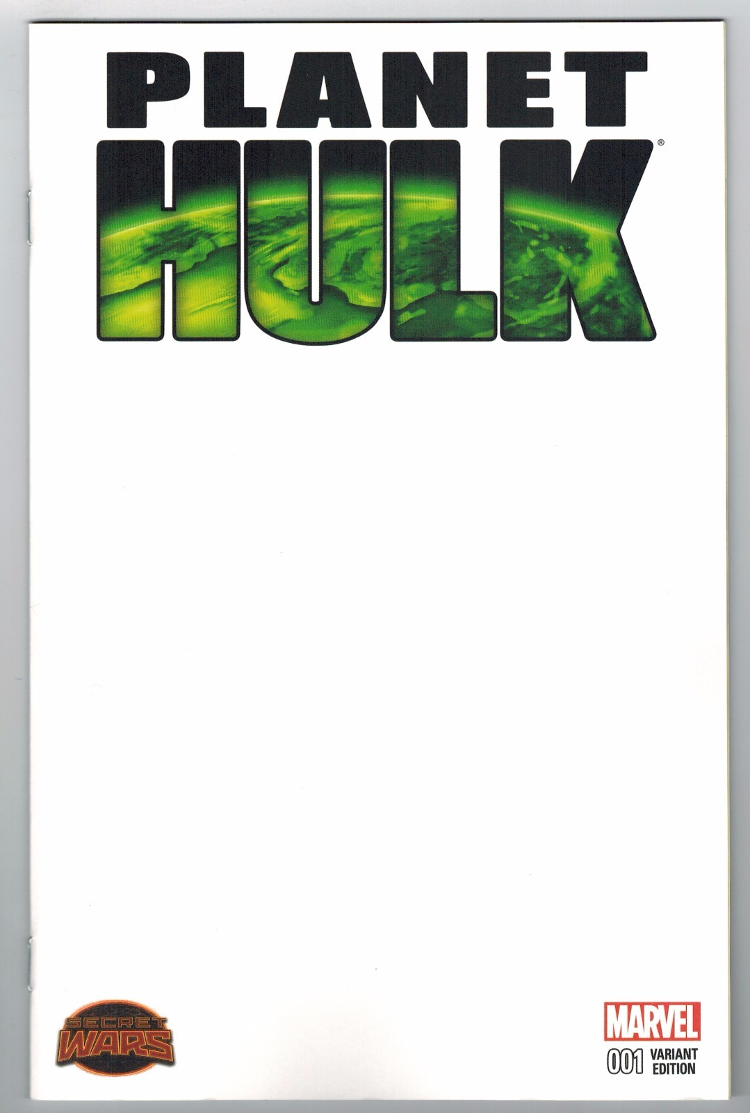 PLANET HULK #1 BLANK VARIANT COVER - MARC LAMING ART - 2015 | eBay