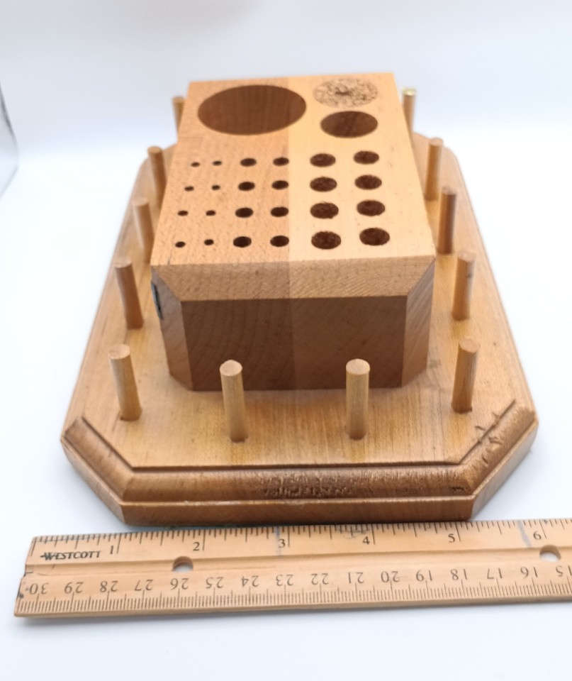 Vintage Style Solid Wood Fly Tying Tool Station & Organizer 12 Pegs 6x9 ...