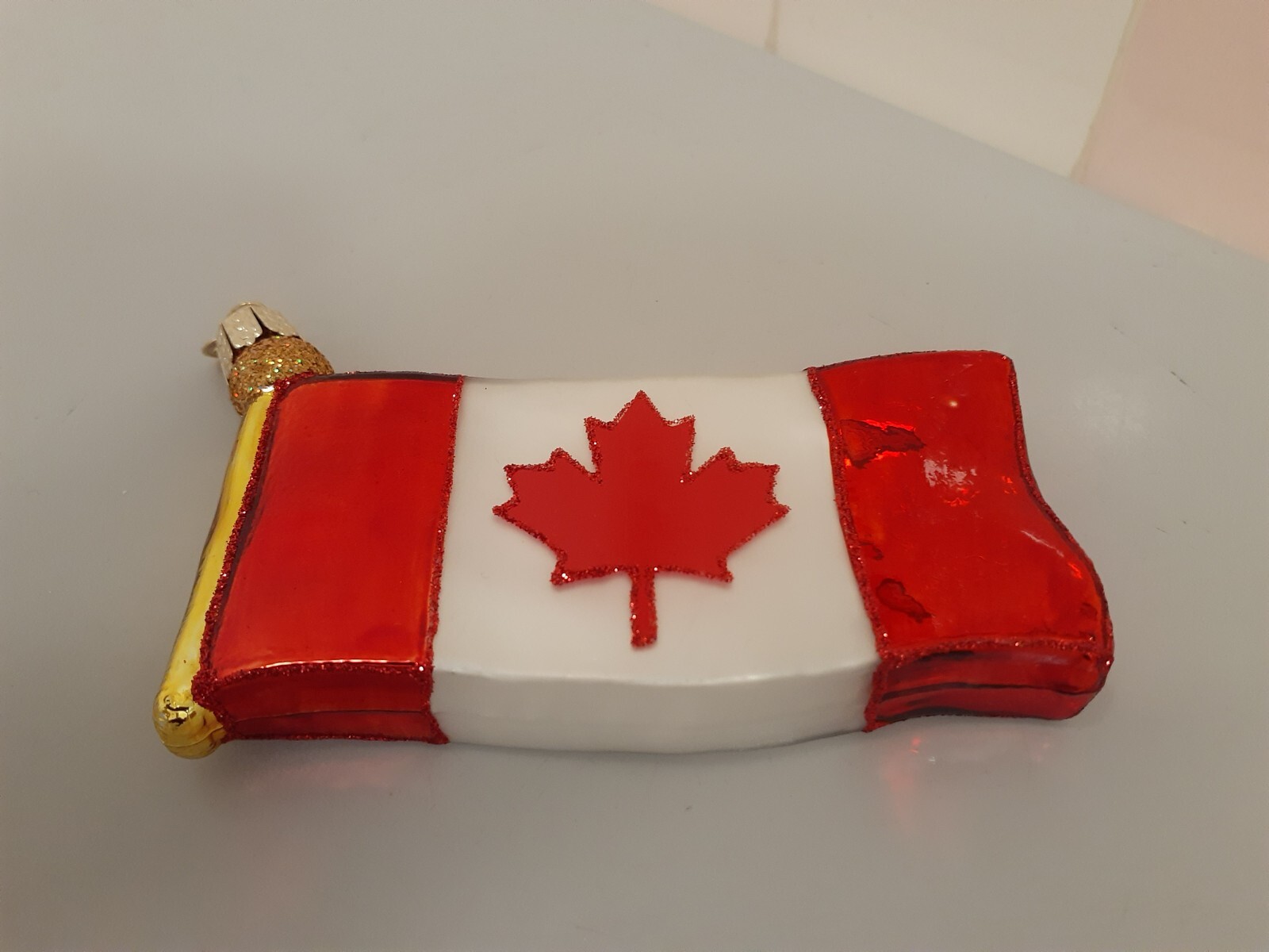 QWC Glass Christmas Ornament Flag of Canada 4.4" x 2.1" | eBay